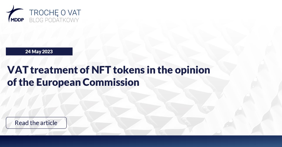 VAT treatment of NFT tokens in the opinion of the European Commission | MDDP