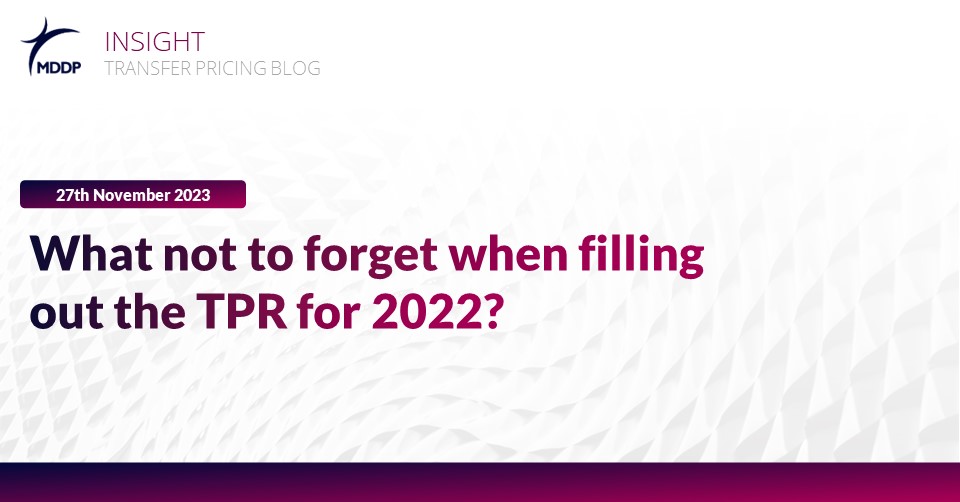What not to forget when filling out the TPR for 2022? | MDDP