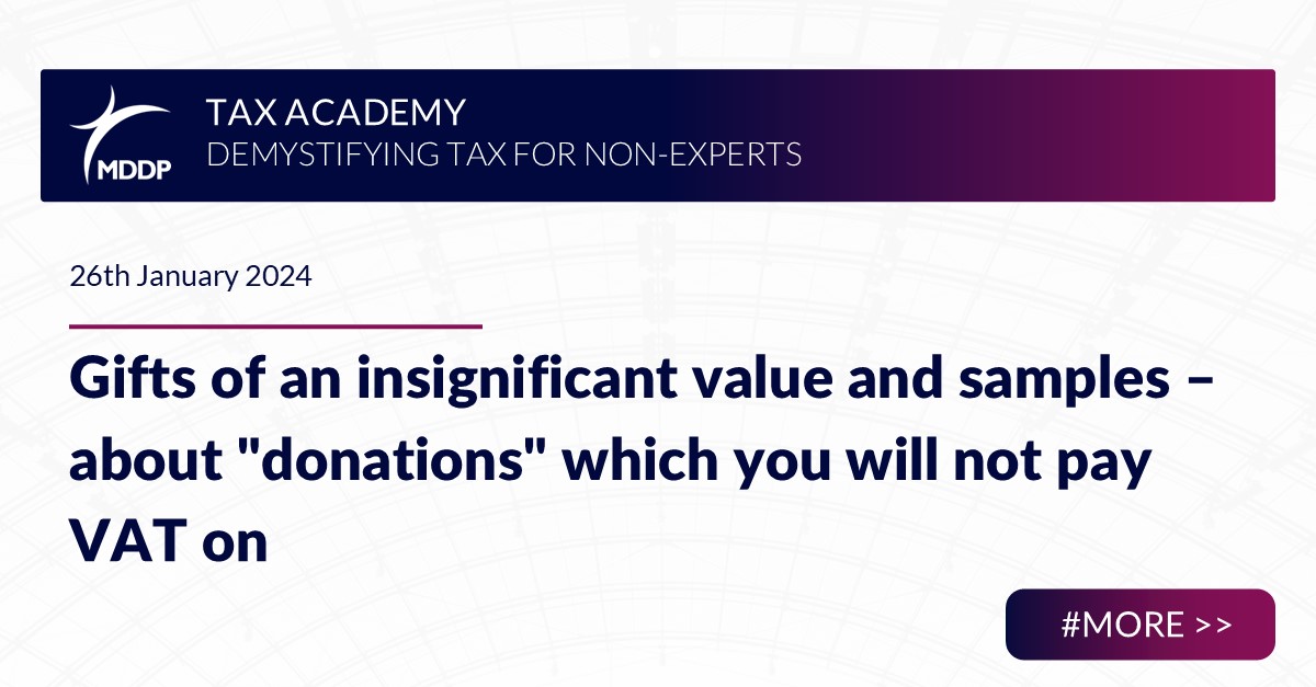 Gifts of an insignificant value and samples – about "donations" which you will not pay VAT on