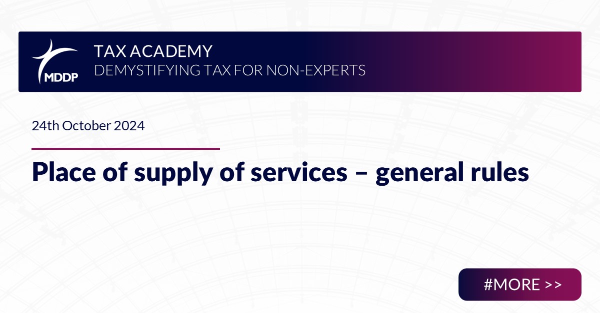 Place of supply of services – general rules