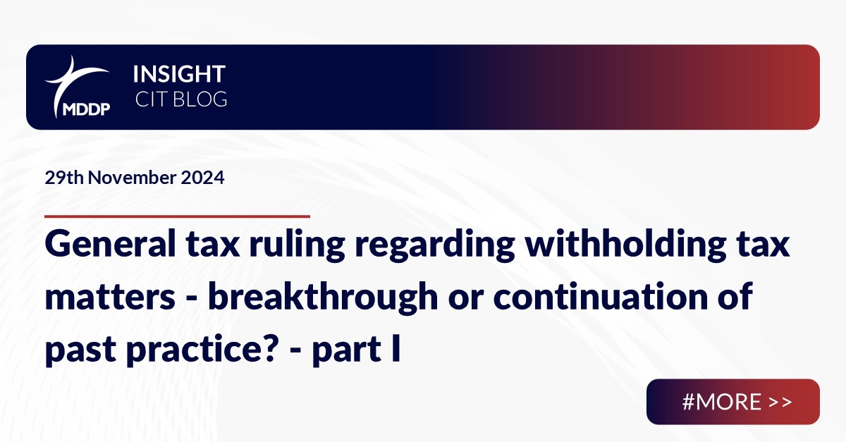 General tax ruling regarding withholding tax matters - dividends