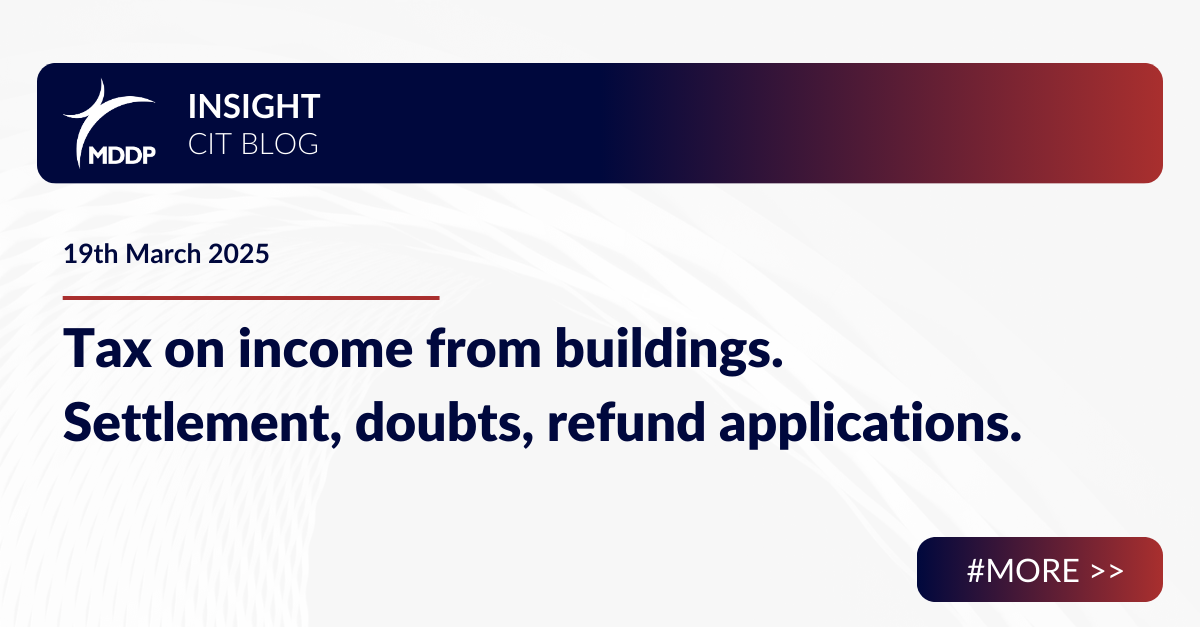 Tax on income from buildings. Settlement, doubts, refund applications