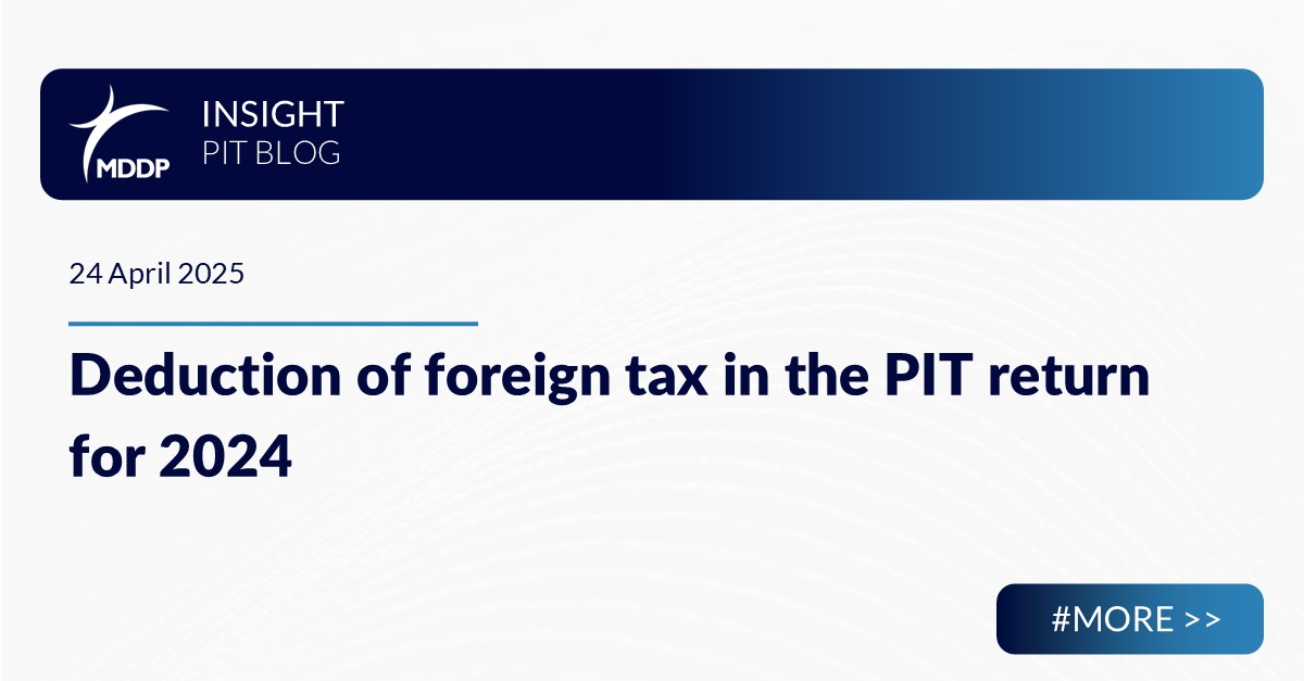 Deduction of foreign tax in the PIT return for 2024