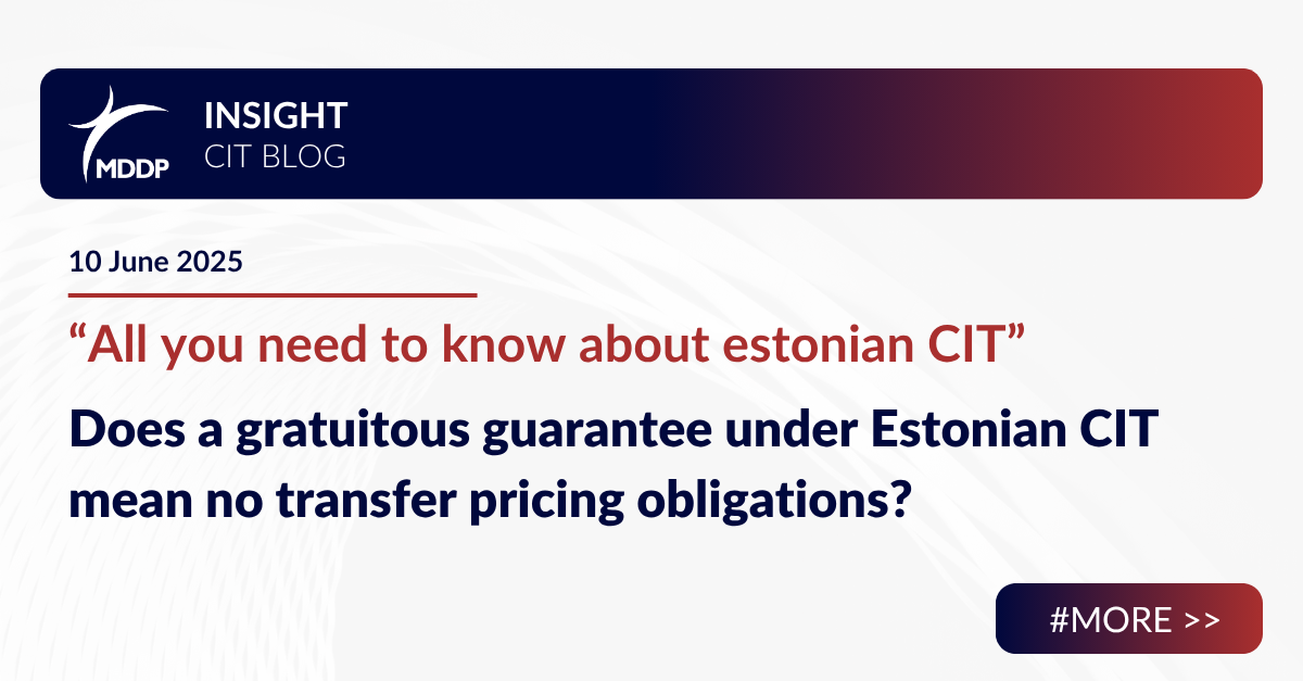 Does a gratuitous guarantee under Estonian CIT mean no transfer pricing ...